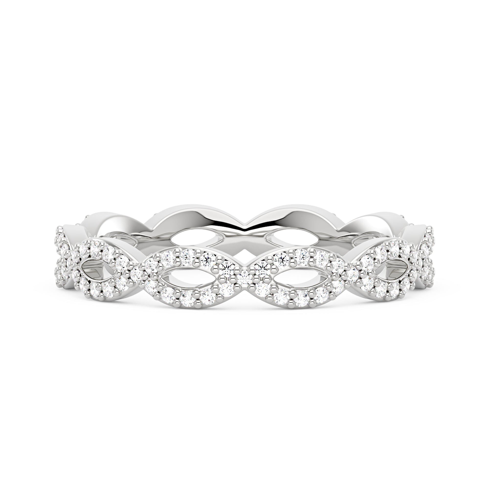 Art Deco Infinity Moissanite Pavé Eternity Band – Alder Jewellers Paris